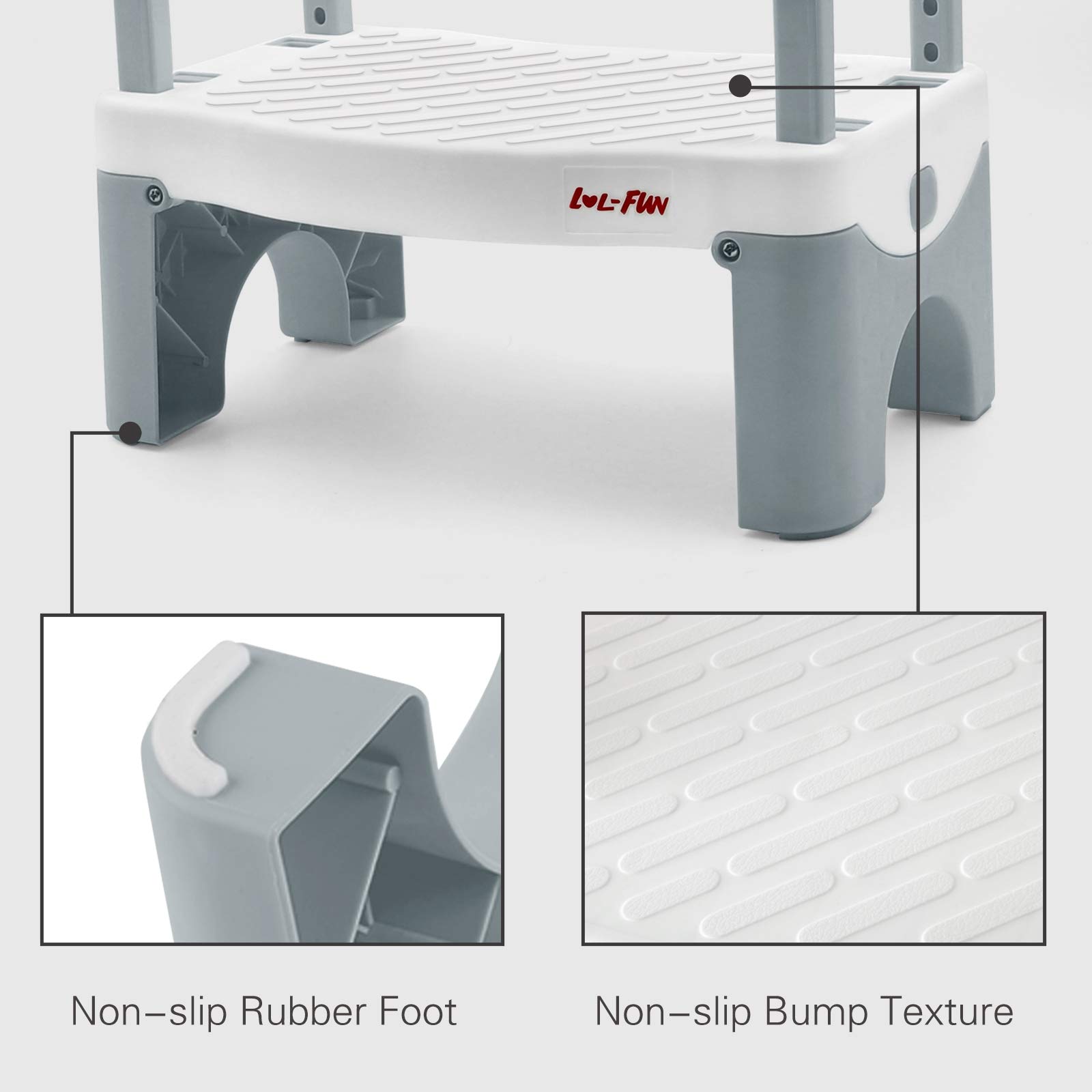 LOL-FUN Step Stool for Kids, Toddler Step Stool for Bathroom Sink, Child Step Stool for Potty Training Blue