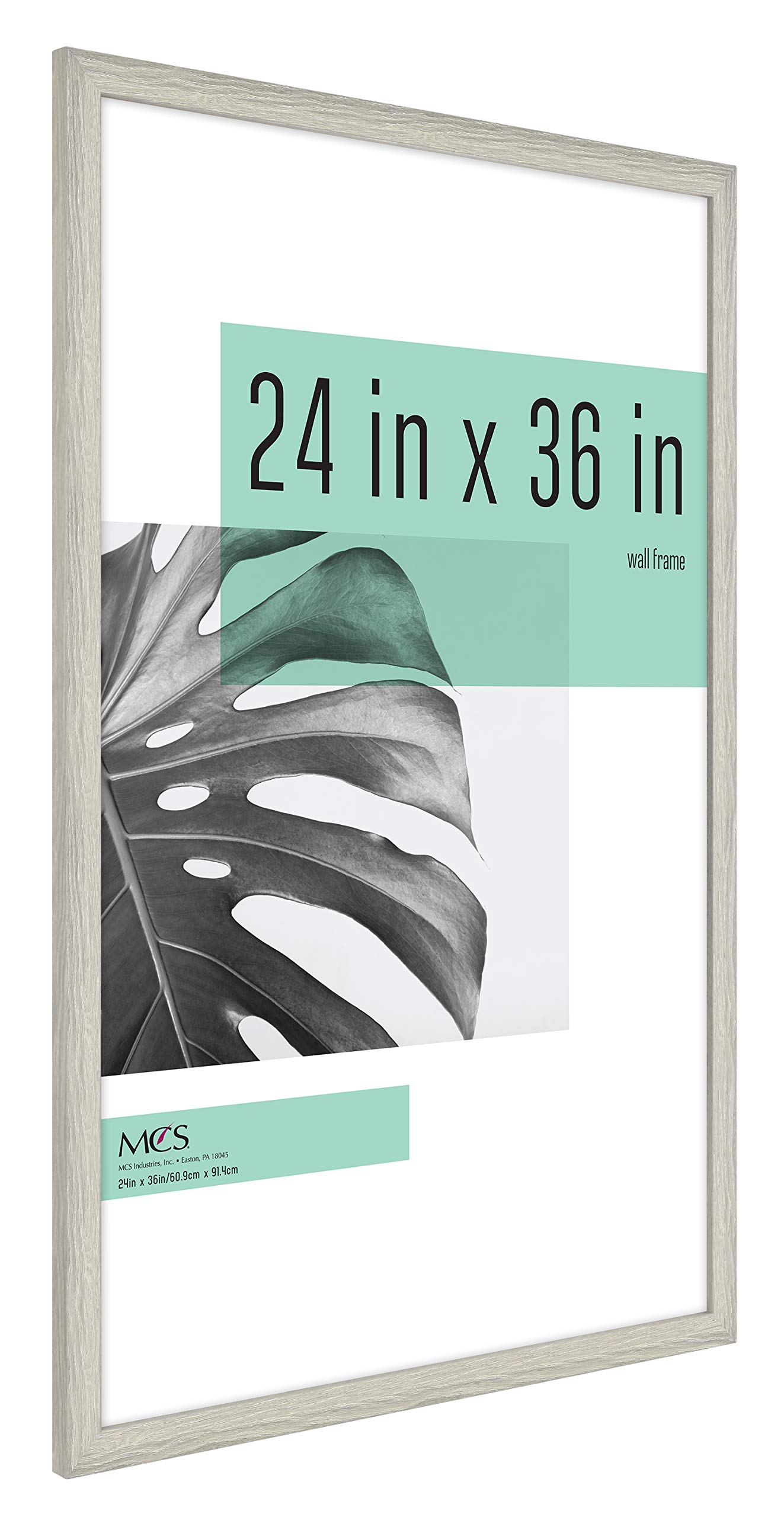 MCS Studio Gallery 24x36 Poster Frame Gray Woodgrain, Vertical & Horizontal Wall Hanging Large Picture Frame for Photos, Posters & Art Prints (1-Pack)