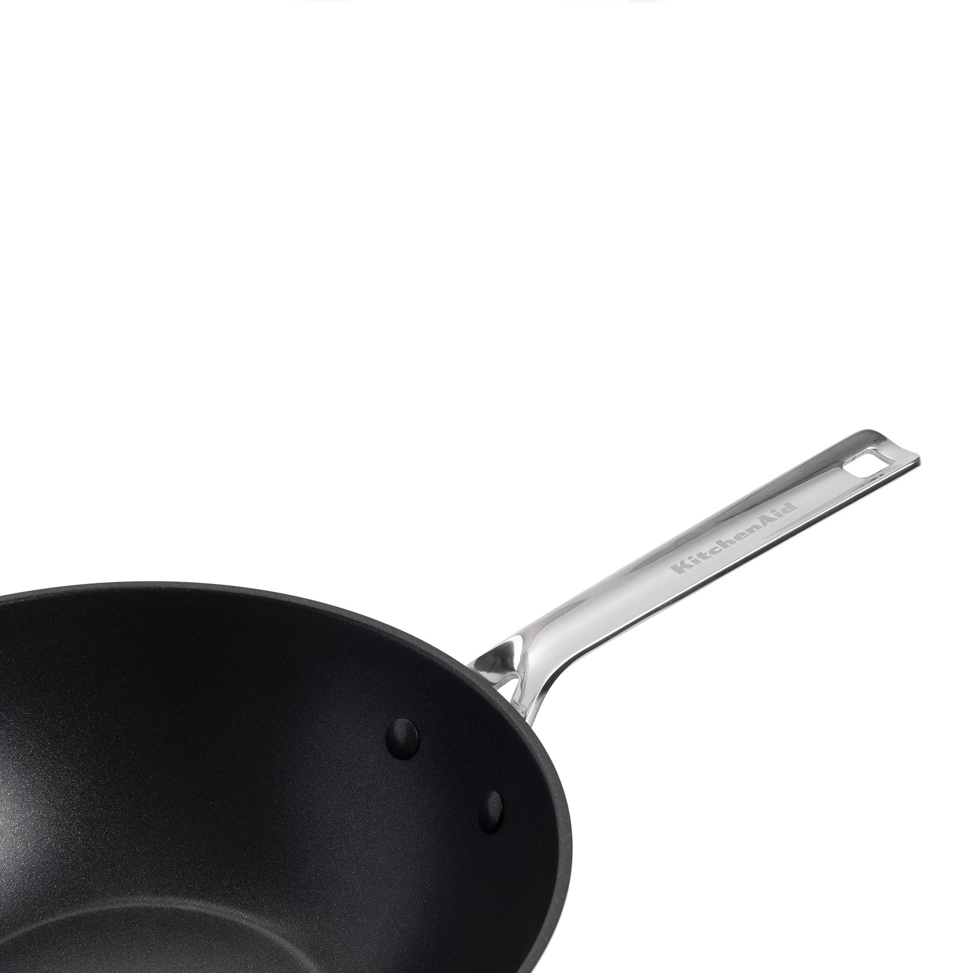 KitchenAid Wok, Non Stick Stainless Steel Wok with Stainless Handle - Induction, Oven & Dishwasher Safe - 28 cm