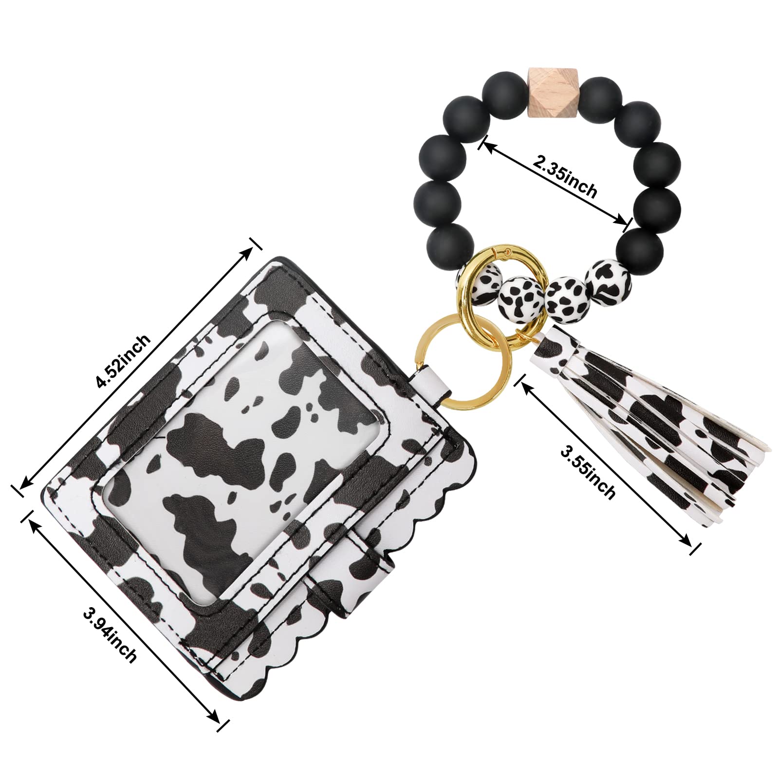 Unistybag Wristlet Keychain for Women Silicone Key Ring Bracelet Wristlet Wallet Bracelet Keychain Card Holder Keyring