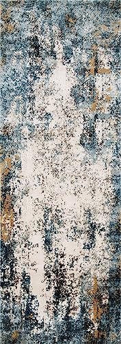 Loloi II Alchemy Collection ALC-05 Denim/Ivory, Contemporary 6'-7" x 9'-2" Area Rug