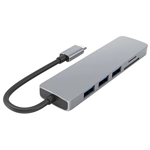 WYFDP Type-C Hub to HDMI-Compatible Adapter 4K 3 USB C Hub with TF Security Digital Reader Slot for Pro