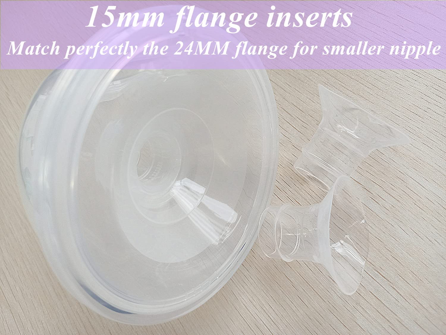 Mayyatt Pump Parts Flange Inserts 15mm 2pcs Soft Silicone Trumpet Accessories Well Fit 24mm Wearable Hand Free Breast Pump s9 s12 pro Pump Flange