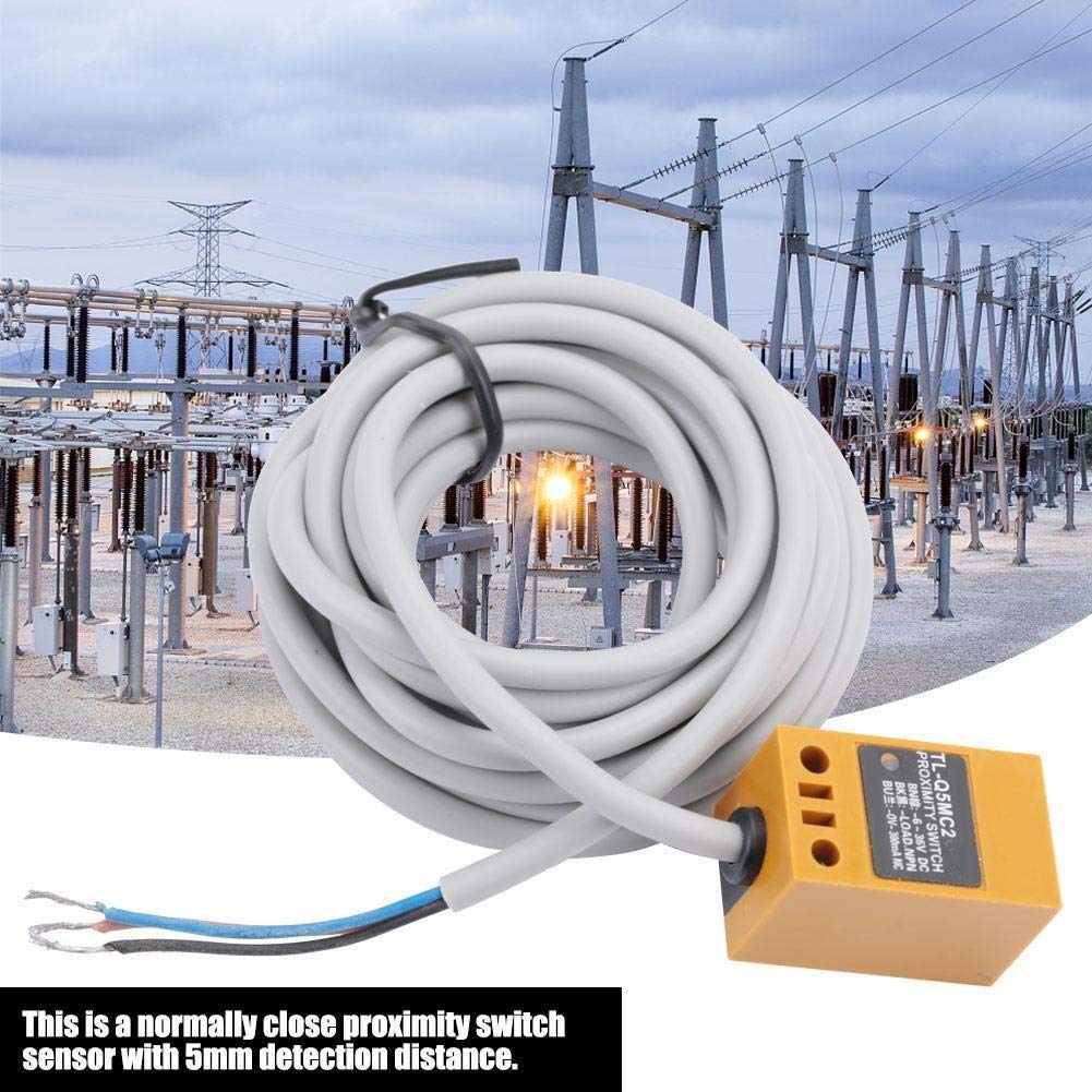 Maxmartt Tl-Q5Mc2 Inductive Switch,TL-Q5MC2 NPN Proximity Sensor Switch Inductive Sensor 3 Wire Normally Close Distance 5mm