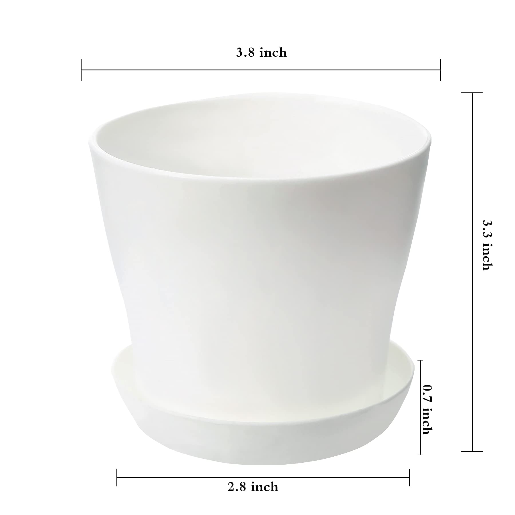 TDHDIKE 25 Pcs Plastic Planters Indoor Flower Plant Pots, Mini Flower Seedlings Nursery Pot with Pallet, Modern Decorative Gardening Containers (White, 25)