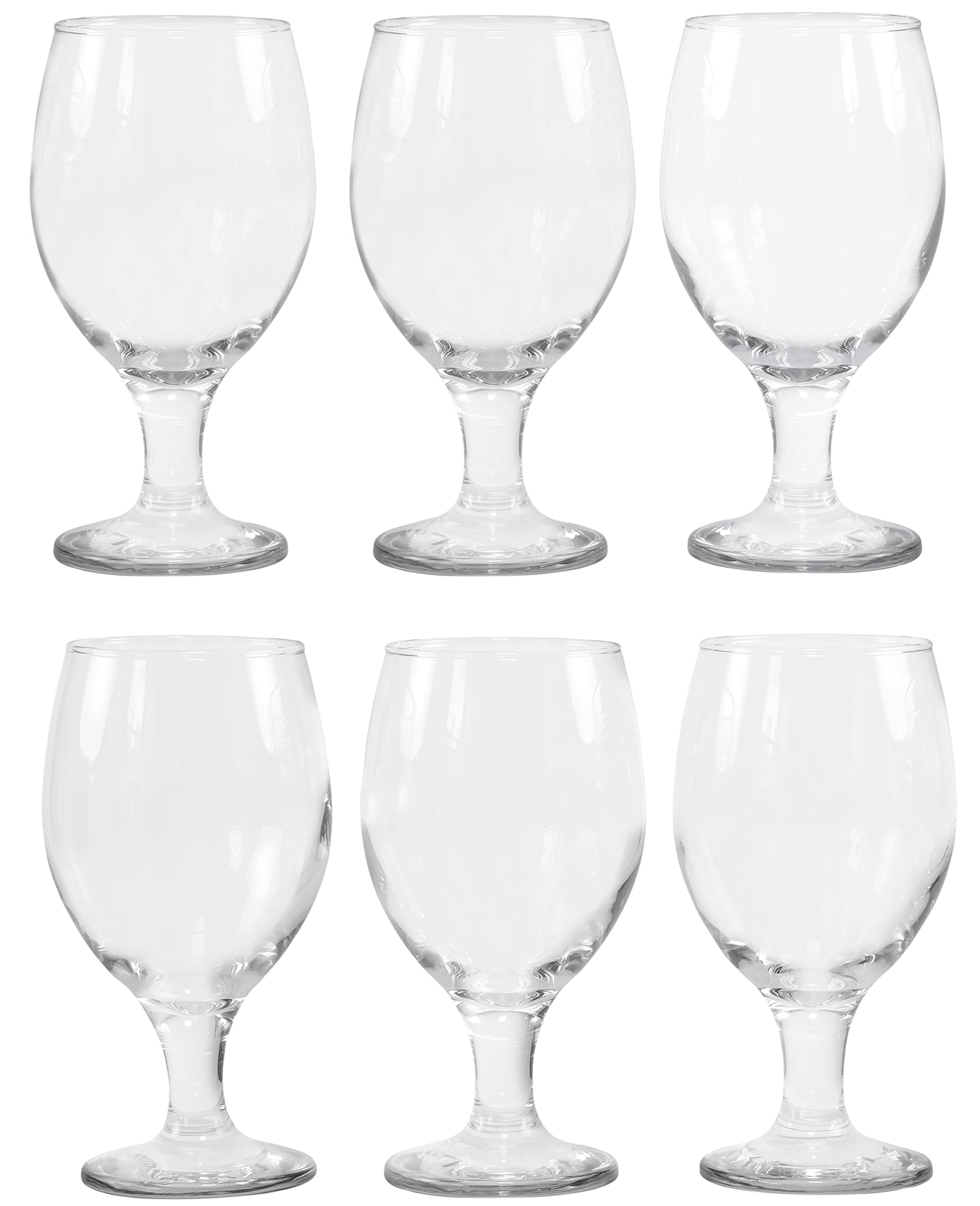 Red Co. Belluno Classic Clear Glasses for Water, Juice, Liquor - Wine Goblets - Set of 6 (13.5 Ounces)