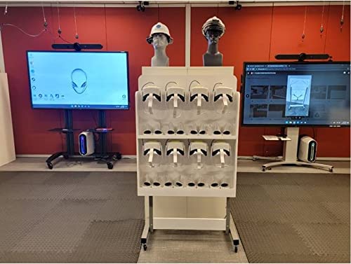 Mobile VR Headset Storage and Charging Wall Mount - for Oculus Quest 2 - Quest - HTC Vive Focus 3 - Pico Neo 2 - Pico Neo 3 - Oculus Go - Even Hololens 2y Headsets White
