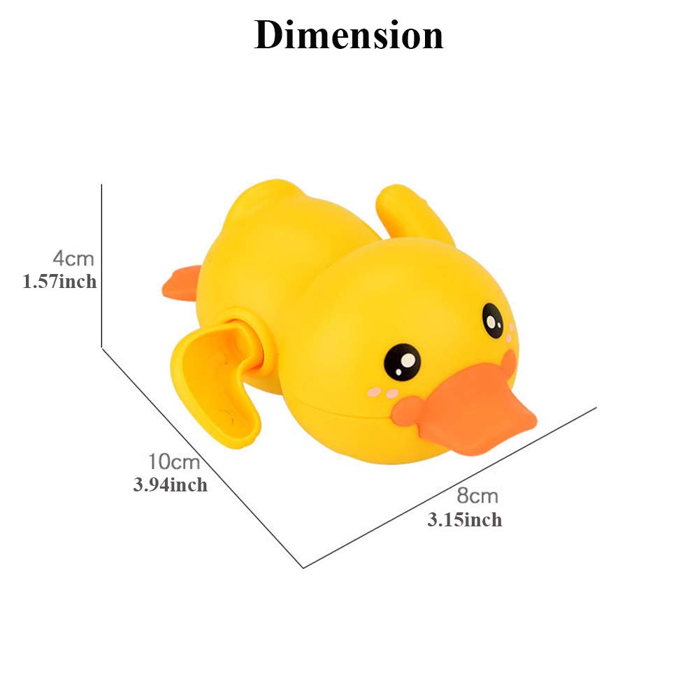 NEXTAKE Kids Bath Toy Wind-up Swimming Duckling Clockwork Bathtub Toy Water Toy for Toddlers (Yellow)