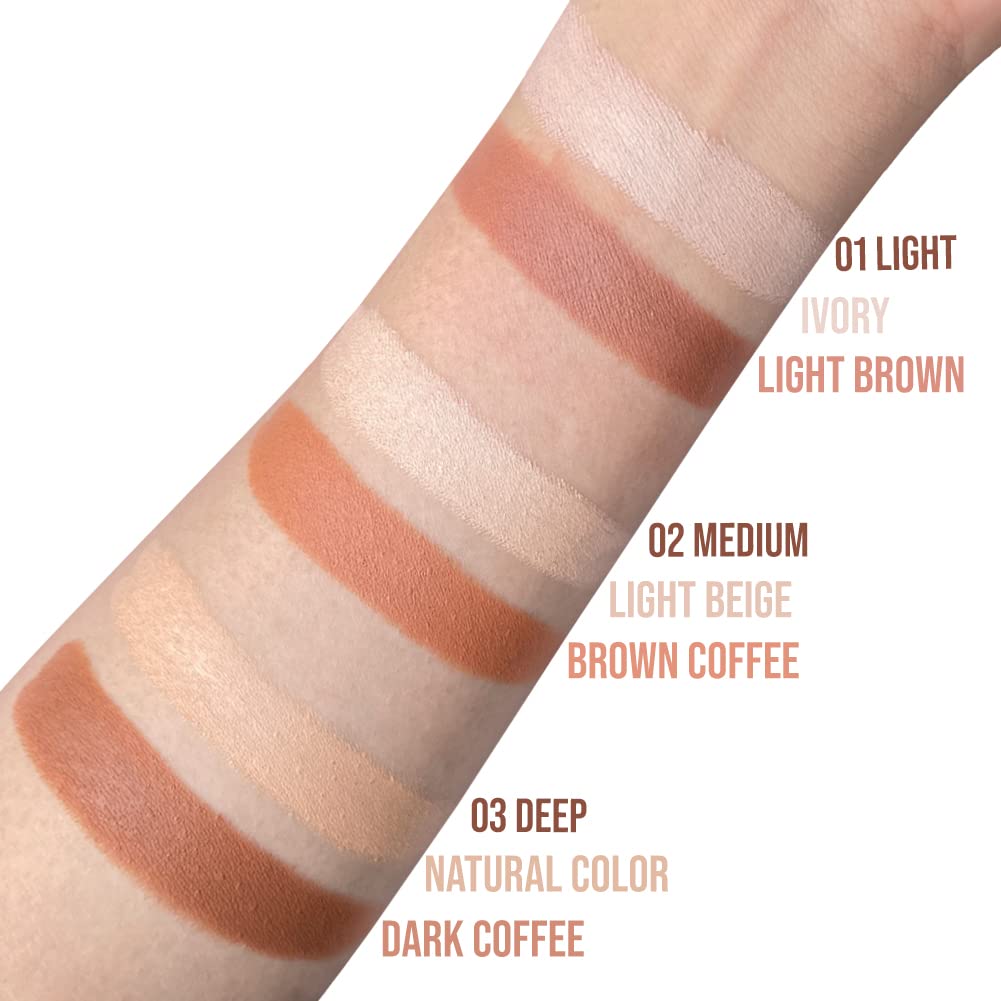 TINTARK Duo-Ended Contour Stick For Face Eyes Cheeks, Concealer Makeup, Eyeshadow Stick, Balance Foundation Stick, Bronzer Makeup Crayon, Matte Finish Contouring Stick, 2 in 1 (Medium)