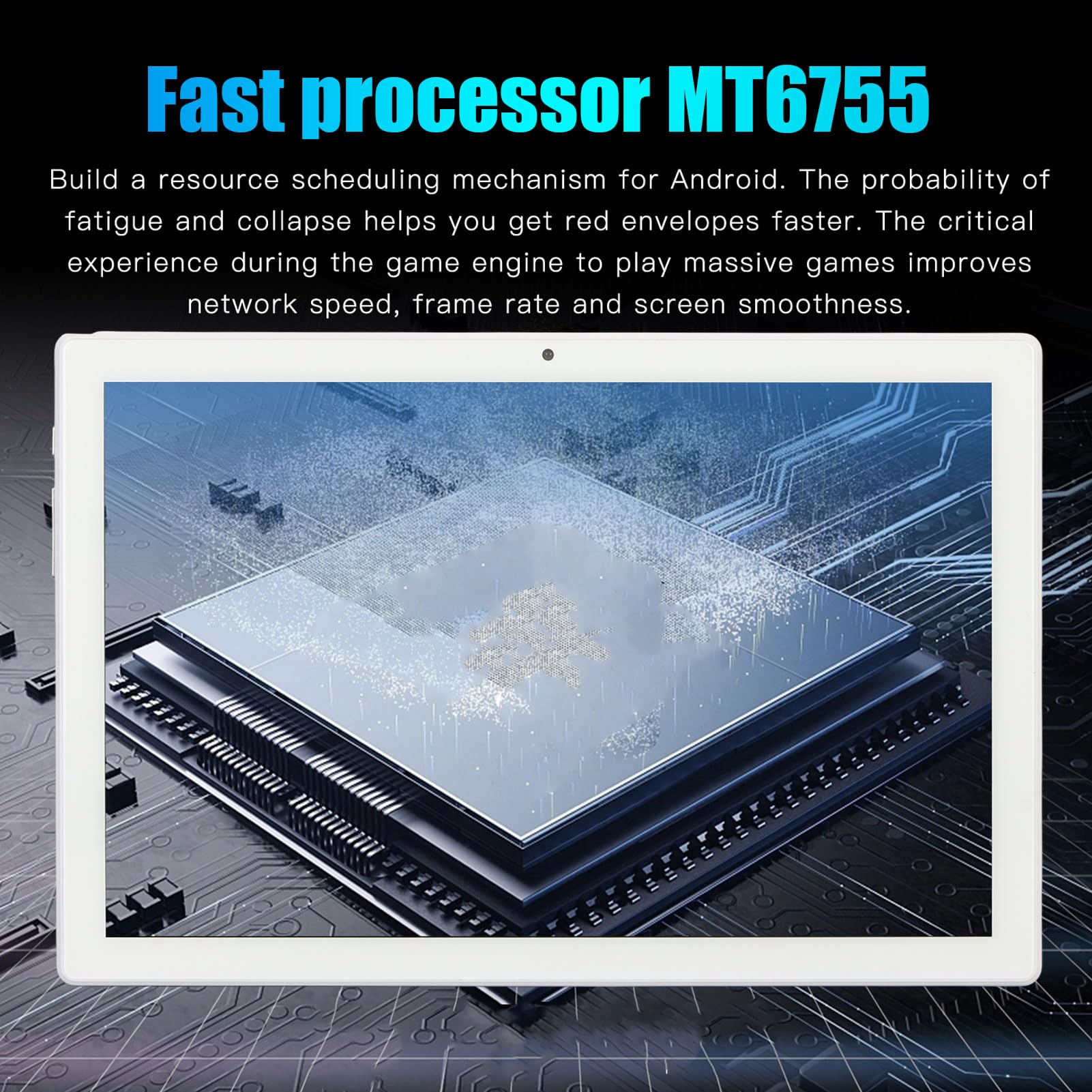 Luqeeg 10.1 Inch Tablet, Front 12MP Rear 24MP 2.4G 5G WiFi 12GB 256GB 100‑240V 4G LTE Tablet 5.0 with Earbuds for Work (US Plug)