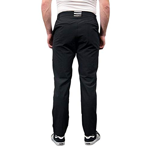 Men's Commuter Bike to Work Cycling Pants - Chinos/Slacks (Black, 34W x 30L)