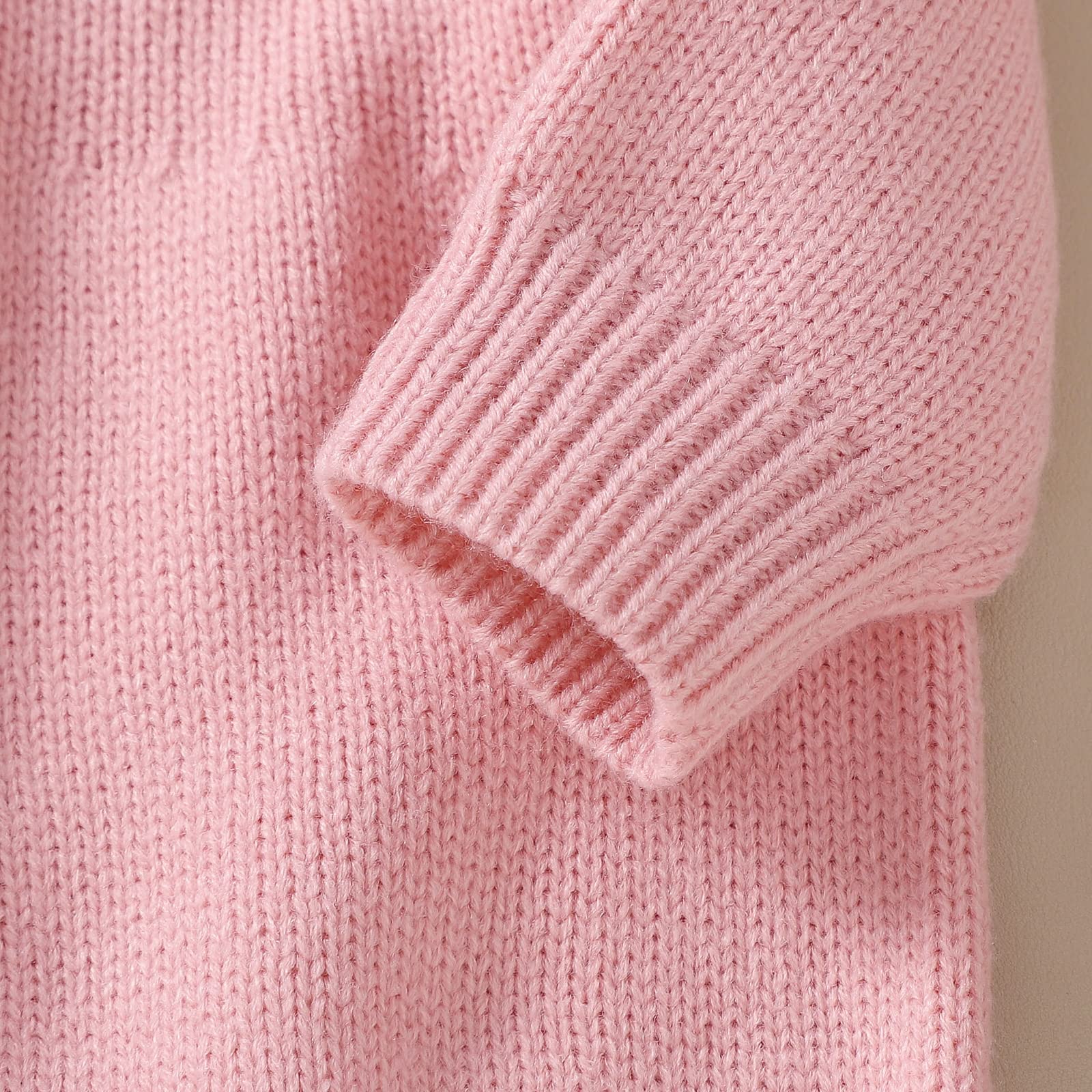 XIXIXIU Baby Cute Sweater Flower Embroidery Warm Knitted Bodysuit For Spring Photography Comfy Romper Clothes Pink 1-3 Months