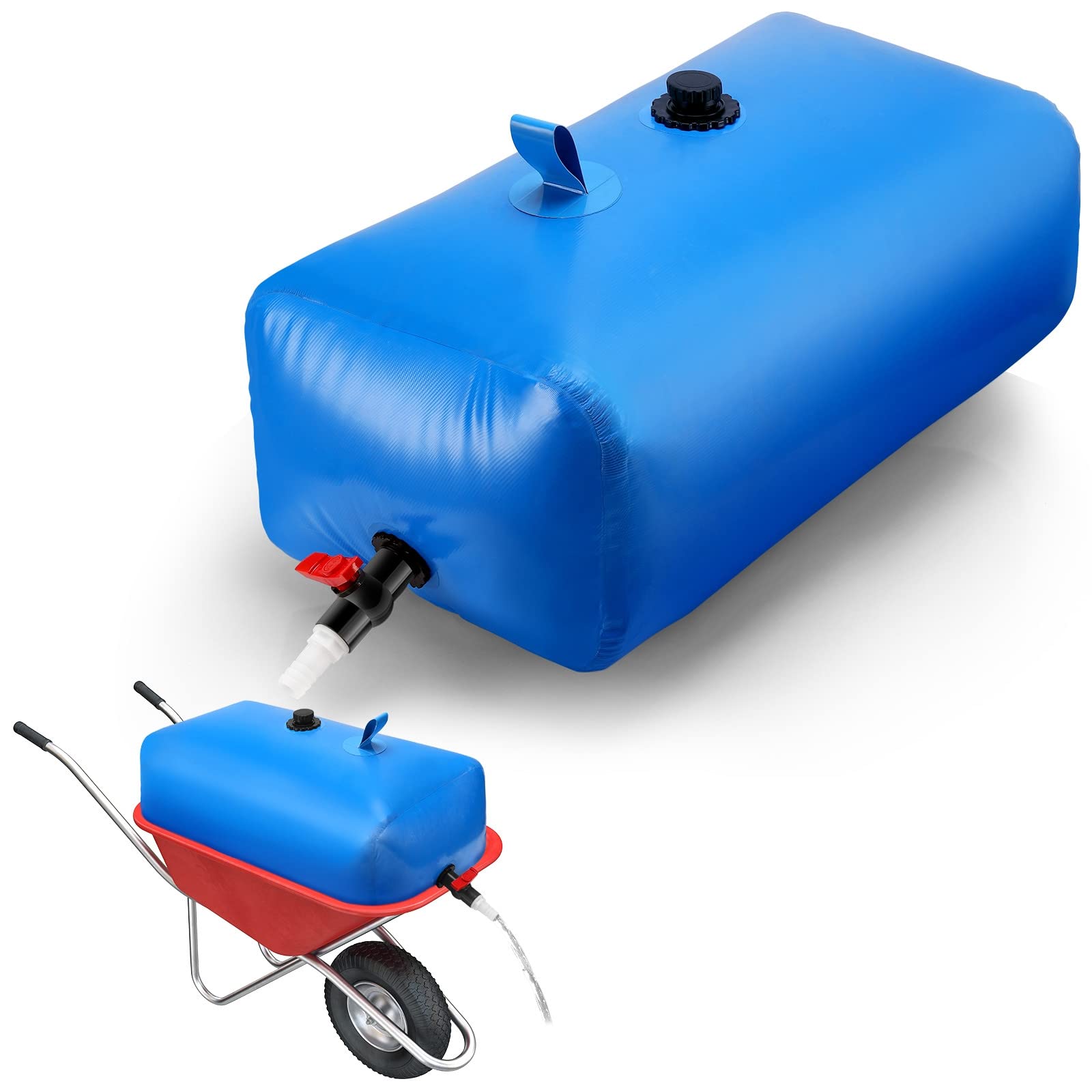 Large Capacity Water Storage Bladder, 110L/29gal Foldable Portable Water Tank Soft Water Bag, Drought Resistance Fire Protection Agricultural Irrigation Outdoor Emergency Water