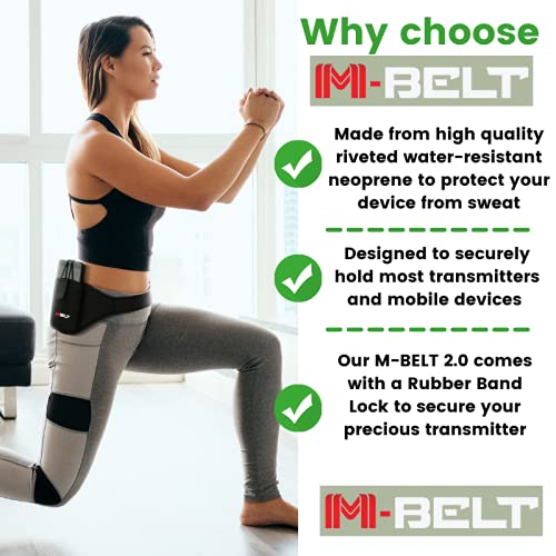 MBELT - Anti Dropping Mic Belt with Innovative Rubber Band Lock - Adjustable Microphone Transmitter Carrier Belt up to 36 inches - Mic Belts for Theatre I Fitness Instructor Classes I Coach