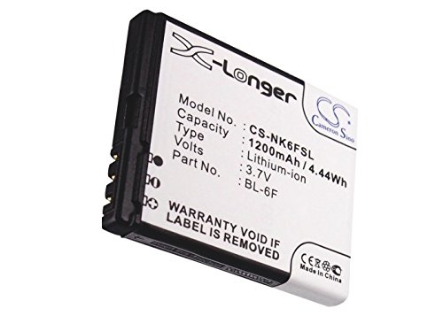 XSP 1100mAh Replacement Battery N6F10T BL-6F MN Cubo A688 N95 8GB N78 N79 E65 N95 X5-SCDMA 6290 6710 Navigator N96 N93 N93i C5-SCDMA X5-01 6210 Navigator