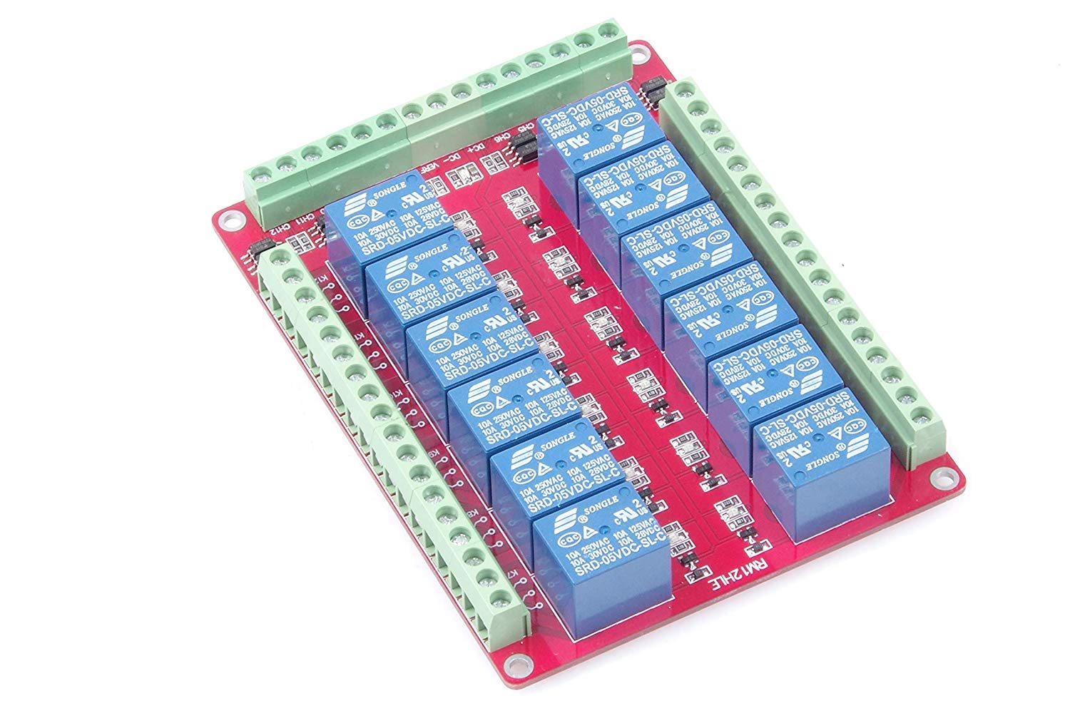 LIVISN DC 5V 12 Channel 10A Relay Module Bidirectional Optocoupler Isolation High Low Level Trigger for Arduino, PLC Equipment, Industrial Systems, Furniture Intelligent Control, Development Test