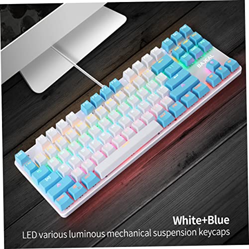 SOLUSTRE Keyboard Wired Keyboard USB Keypad Mechanical Keyboards Gaming Keyboard Wired USB Keyboard Mechanical Gaming Keyboard Computer Abs Fashion White Computer Keyboard
