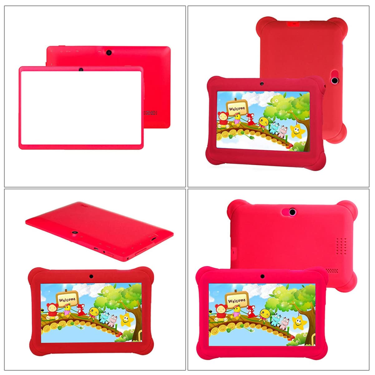SOLUSTRE Kids Tablet Kids Tablet Tablet Computer 3pcs7 Tablet Plug with Us Dual Cartoon Practical Inches Educational Cameras Kids Red Children Children Tablet Kids Tablets Kids Tablets