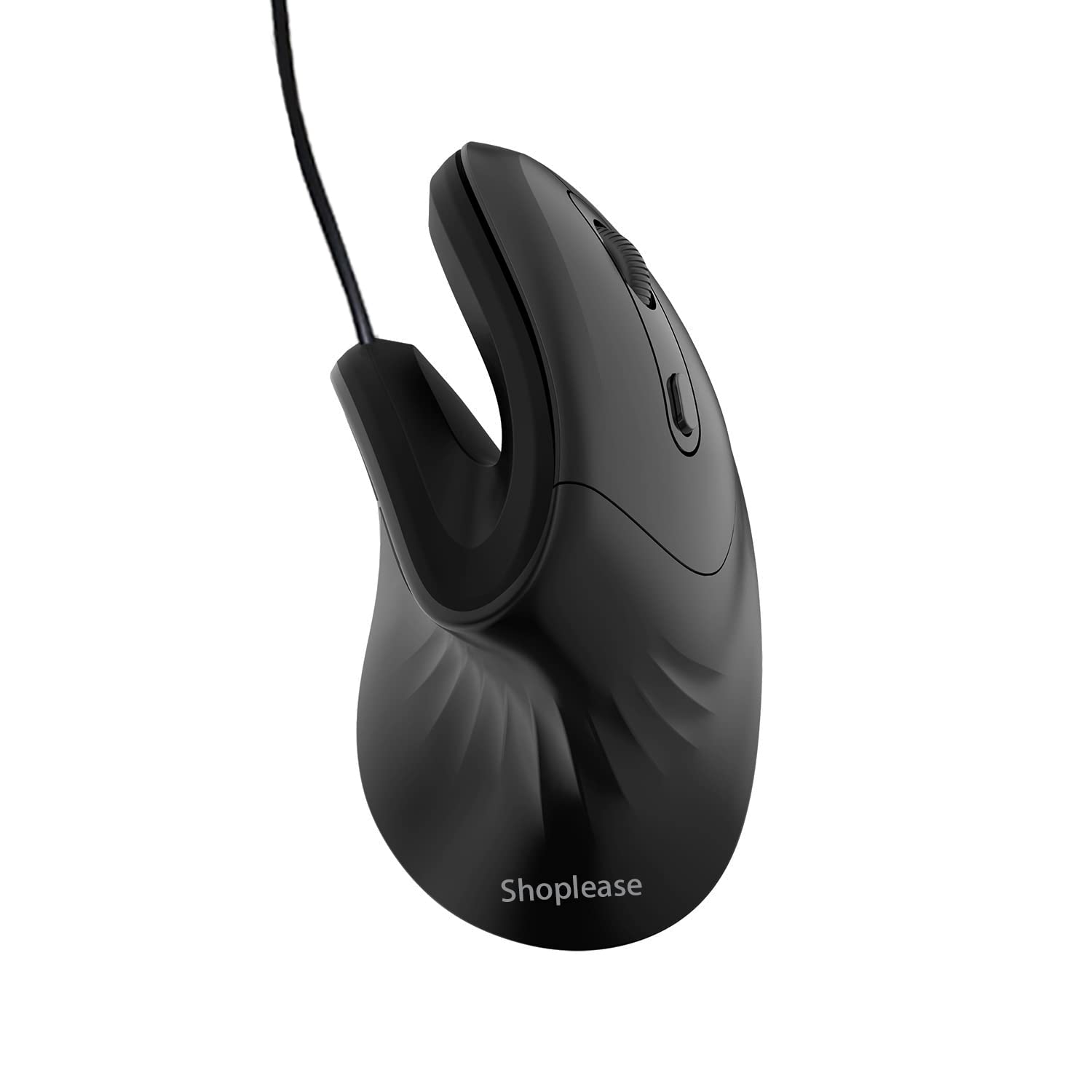 shoplease Silent Wired Vertical Mouse - Optical Ergonomic Mouse with 4 Adjustable DPI 800/1200/2000/3200 Compatible with Windows/macOS/iPadOS, Laptop, PC