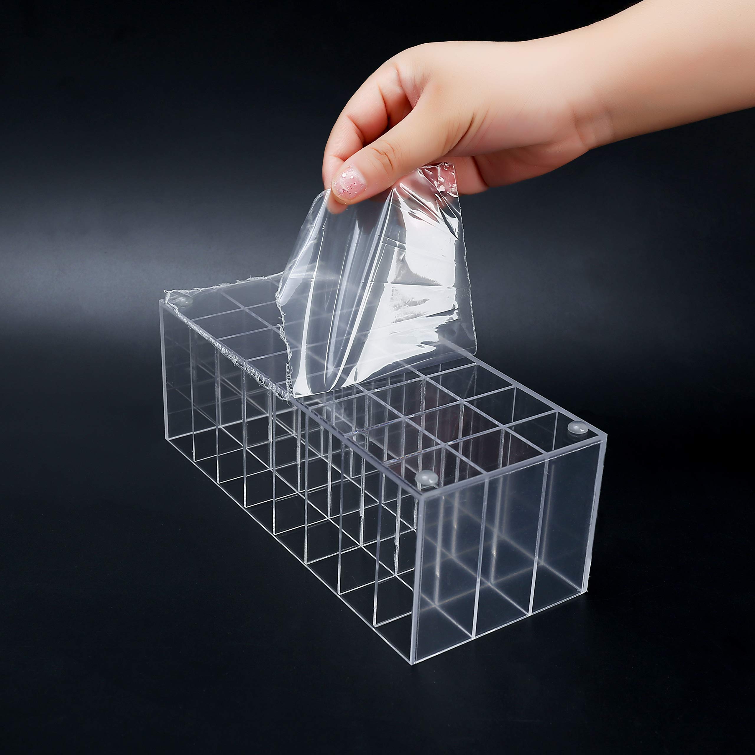 LUREME Lip Gloss Holder Organizer, Lipgloss Display Case Box, 24 Spaces Clear Acrylic Makeup Organizer (cb000003)