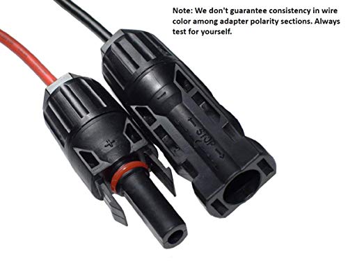 Solar Panel Connectors Compatible with MC-4 Solar Connectors to DC Extension Cable 16AWG with DC 5.5mmx2.1mm, DC3.5x1.35mm,DC5.5x2.5mm and DC8mm Adapter for Portable Power Station Solar Generators