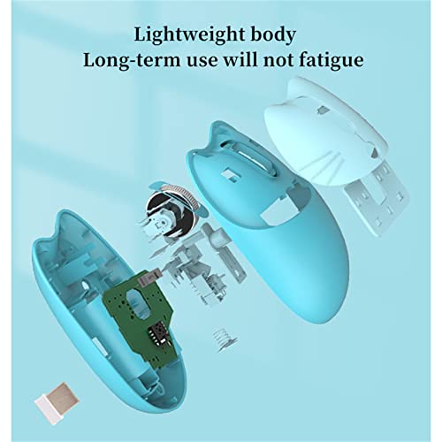 SHUOOFU Bluetooth Dual Wireless Mouse, Cute Women's 2.4G Bluetooth Wireless Mouse with USB Receiver, Ergonomic Mouse Compatible with Laptop, iPad, MacOS, PC, Windows, Android