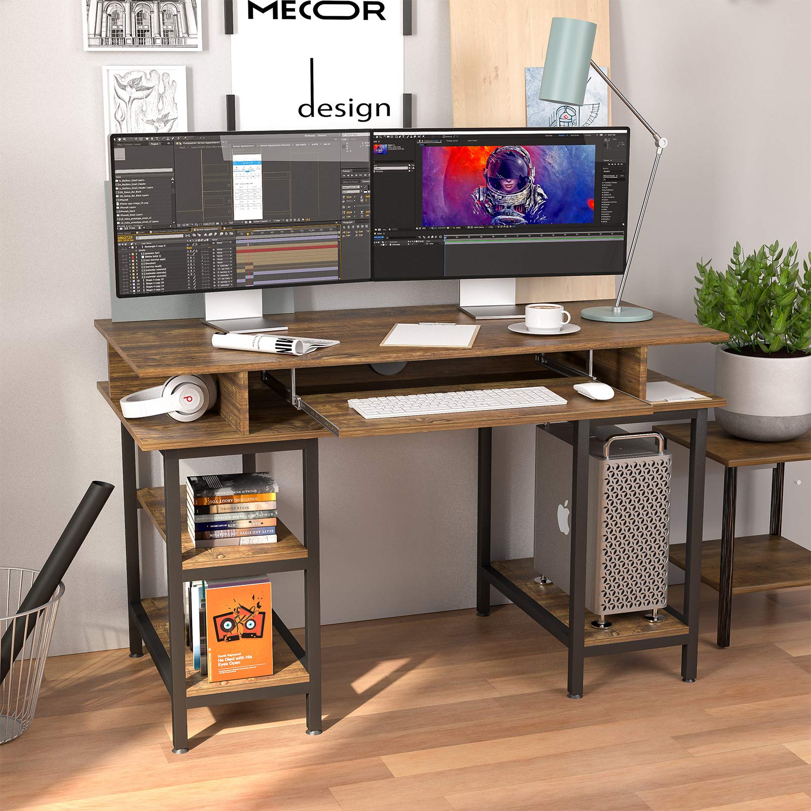 mecor Computer Desk,Office Desk Study Table Workstation for Home Office (Black)