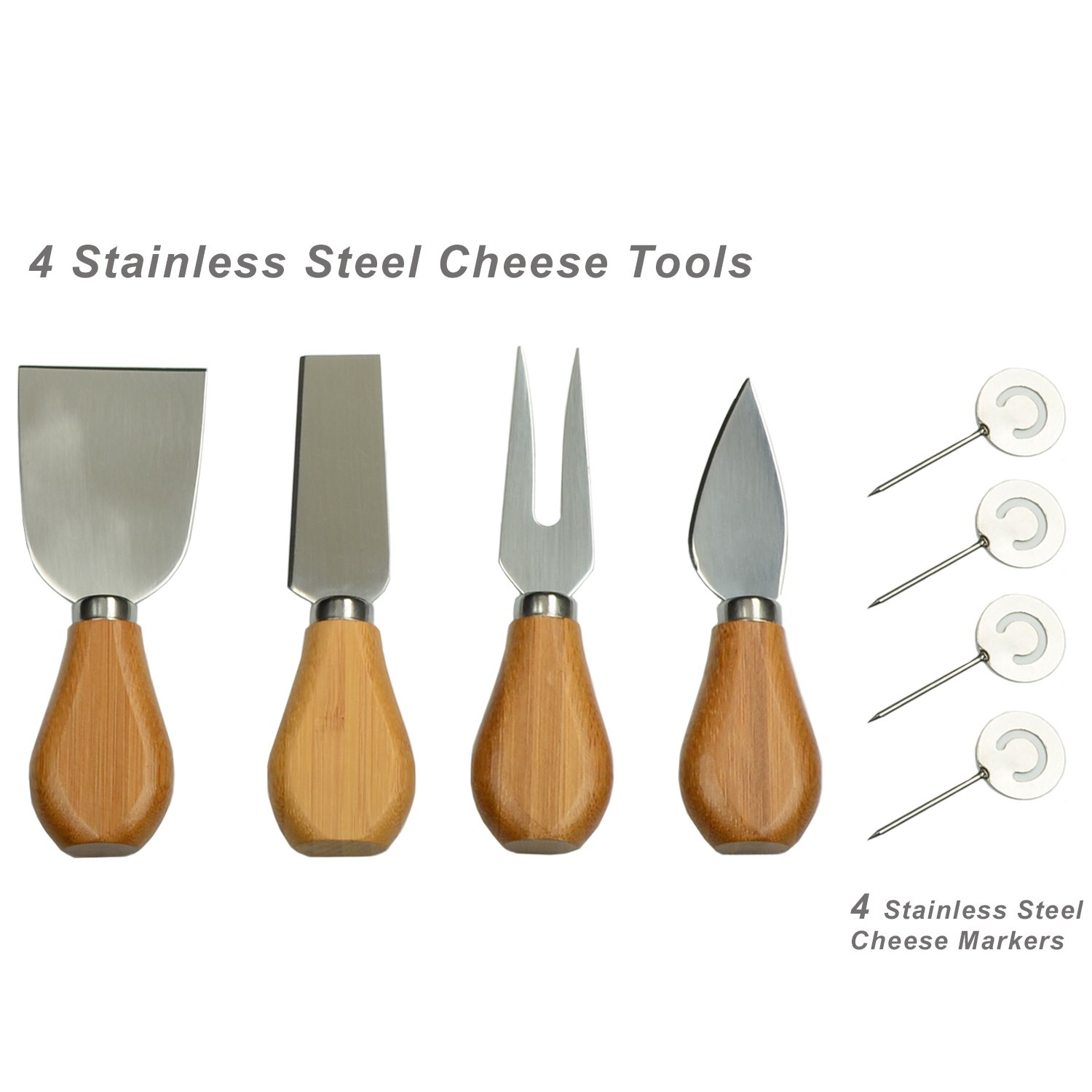 Picnic at Ascot Cheese/Charcuterie Board with Cheese Knives and Markers- Designed & Quality Checked in The USA