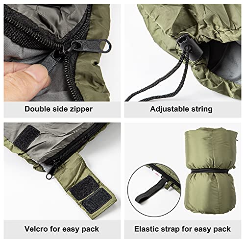 Night Cat Camping Sleeping Bag for Adults 3 Seasons Portable Lightweight Backpacking Hiking Traveling Indoor Outdoor Temperature 5-15β 2.6x6.3ft Switch to a Quilt or Blanket