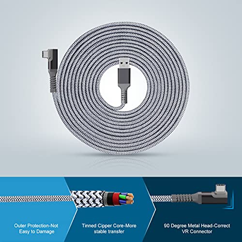 Lenink Link Virtual Reality Headset Cable Compatible with Oculus Quest, Quest 2 VR Headset and Gaming PC, Link Cable USB C to C Fast Charging (6m/20in)