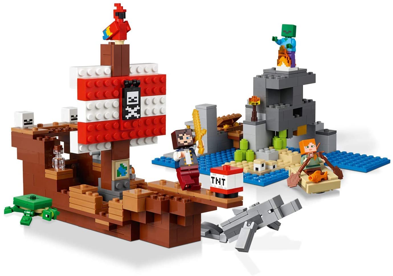 LEGO Minecraft The Pirate Ship Adventure 21152 Building Kit (386 Pieces)