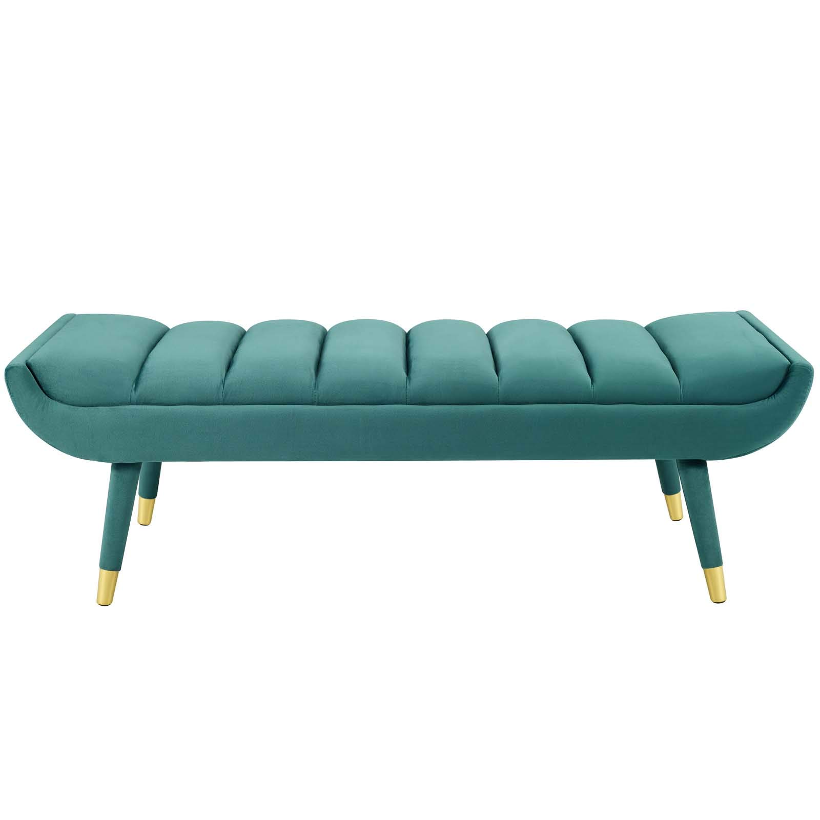 Modway Guess Channel Tufted Performance Velvet Accent Bench, Pink
