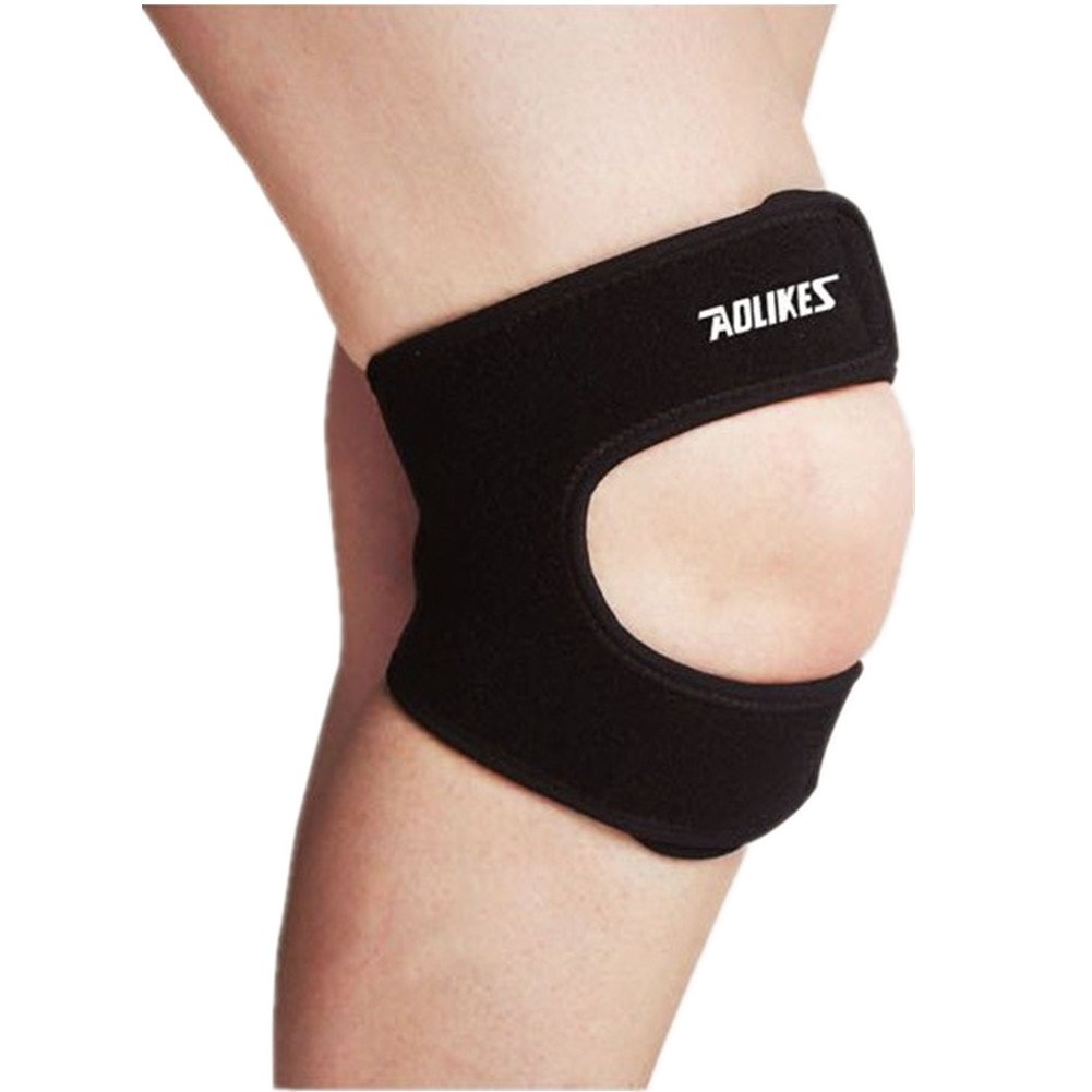 Mcolics Patella Tendon Support Knee Strap for Knee Pain Relief, Adjustable Neoprene Knee Brace for Hiking, Running, Arthritis, ACL, Meniscus Tear, Jumper, Volleyball & Squats, 1 Piece (Black)