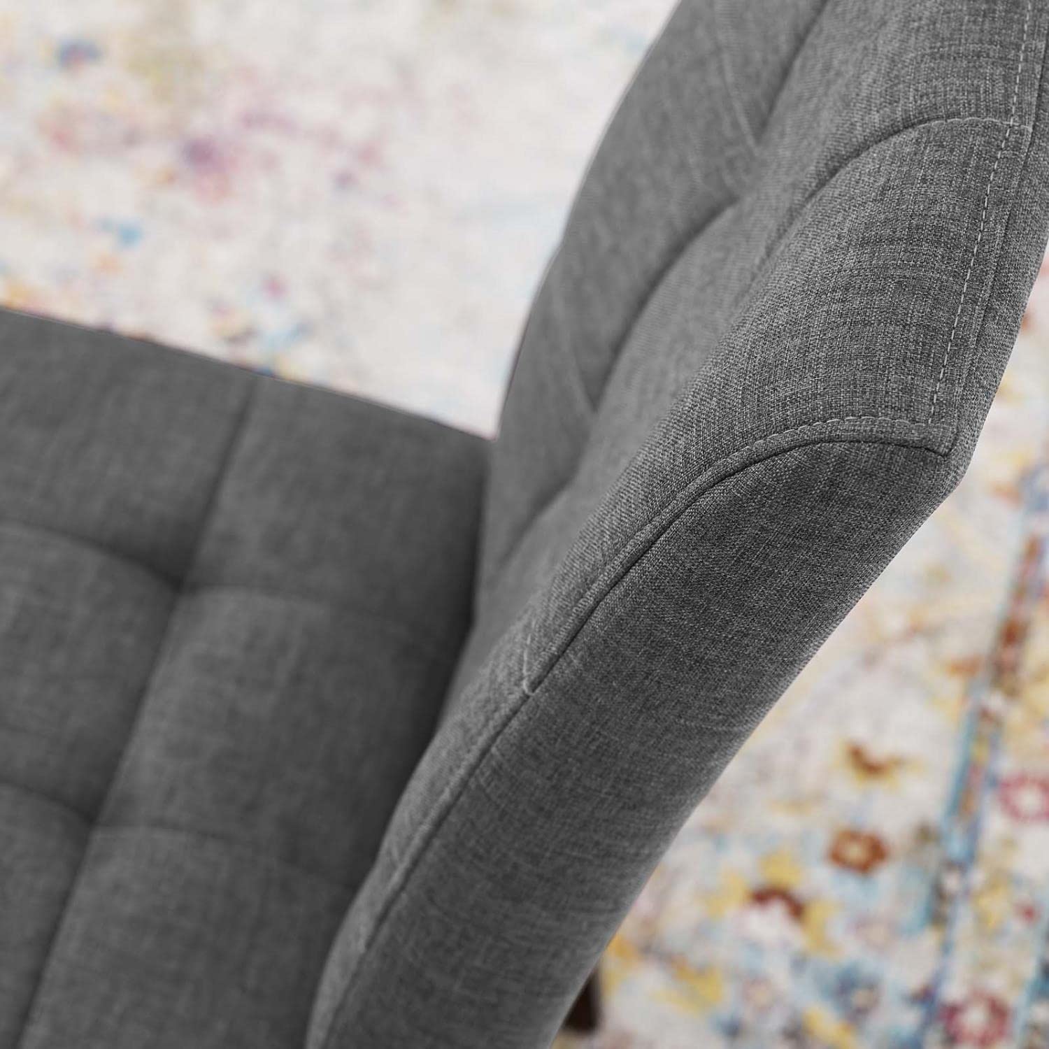 Modway Promulgate Biscuit Tufted Upholstered Fabric Dining Side Chair, Set of 2, Gray