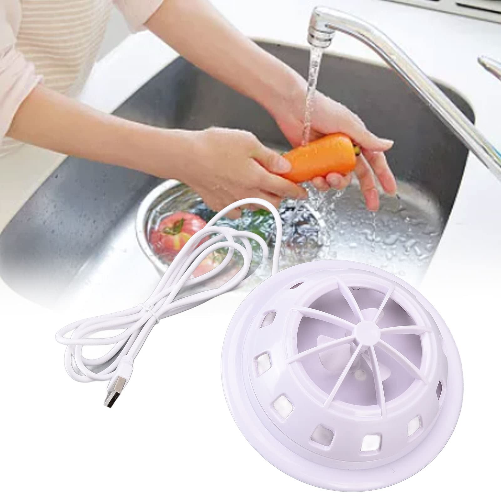 Mini Ultrasonic Dishwasher, Kitchen Sink Fruit Dishwasher for Home Business Travel College Room RV Apartment(white)