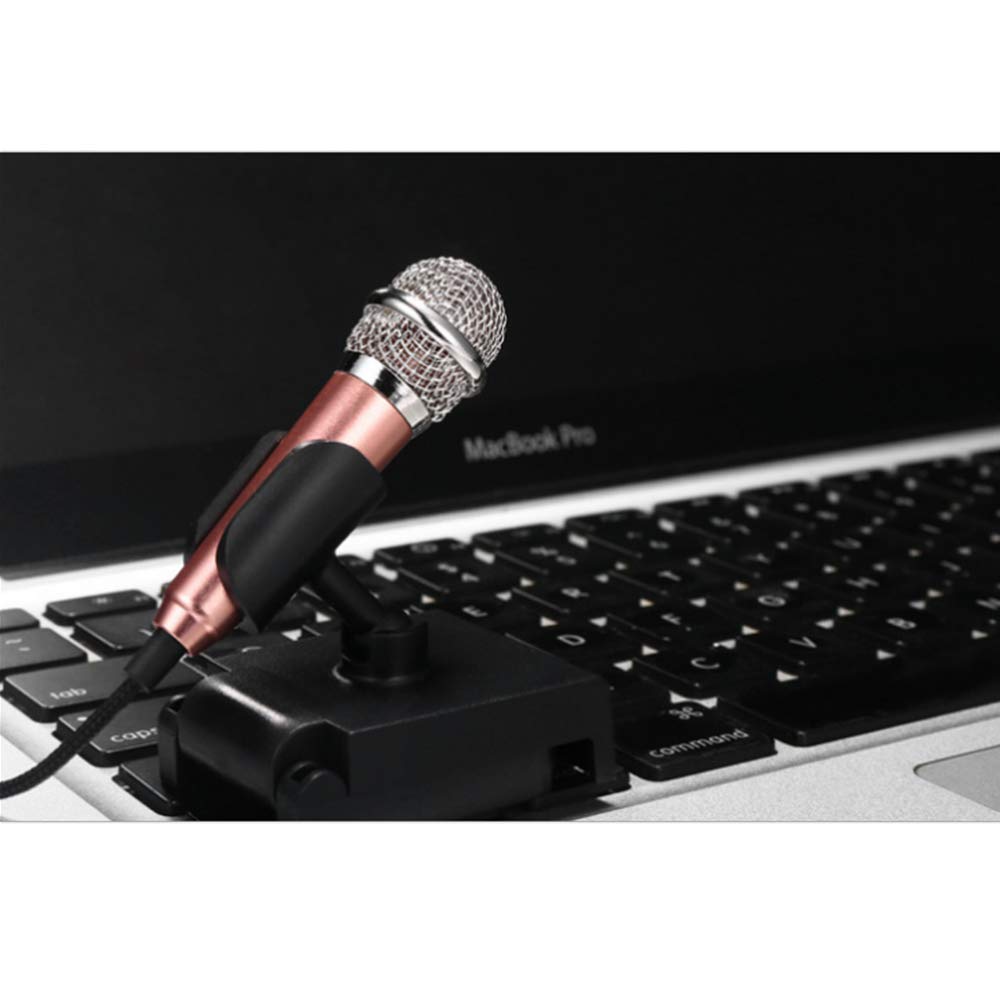 Mini Microphone, Mini Mic, for Recording/Chatting and Singing, for Mobile Phone/Laptop/ipad（Rose Gold）