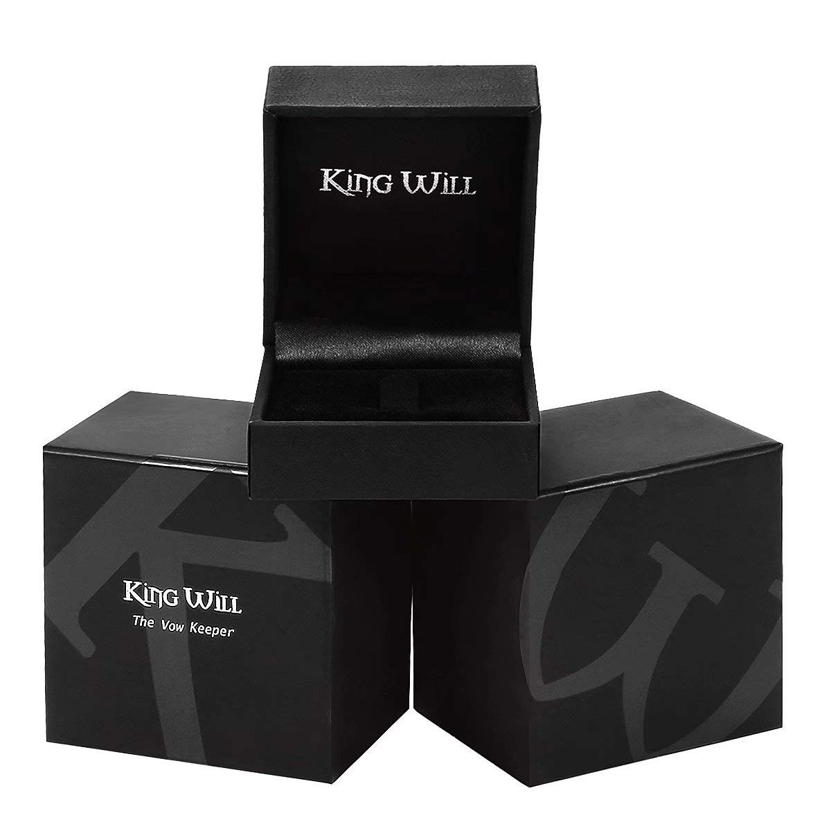 King Will NATURE 8mm Black Titanium Ring with Wood Inlay Wedding Band Ring for Men Real Comfort Fit
