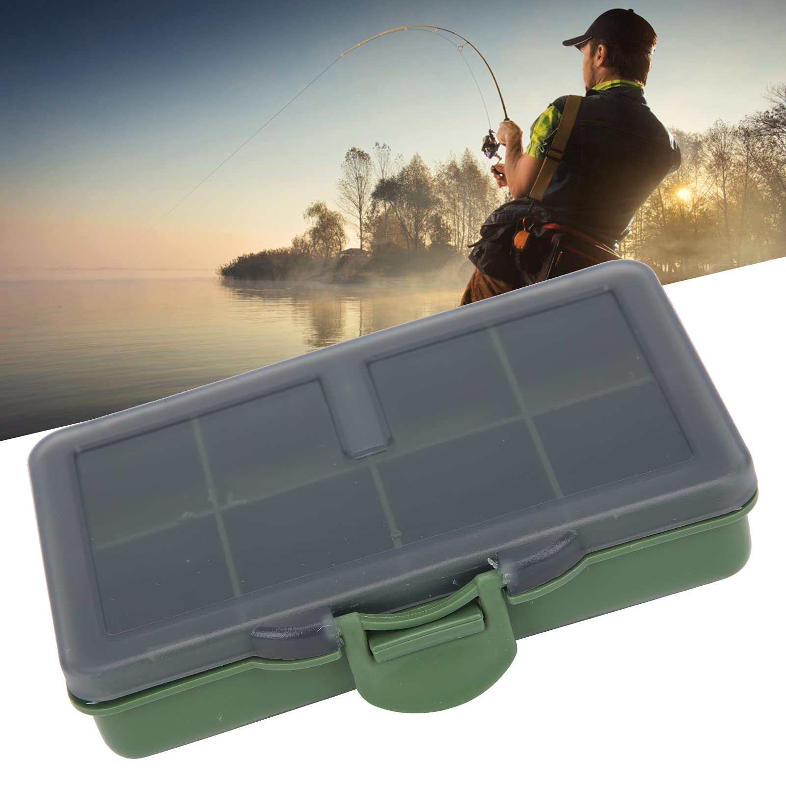 Mini Storage Box for Fishing, Easy Carry Tackle Storage Box Convenient Use 4.1x2.8x1.0 in for Organizing Fishing Accessories(8 cells)
