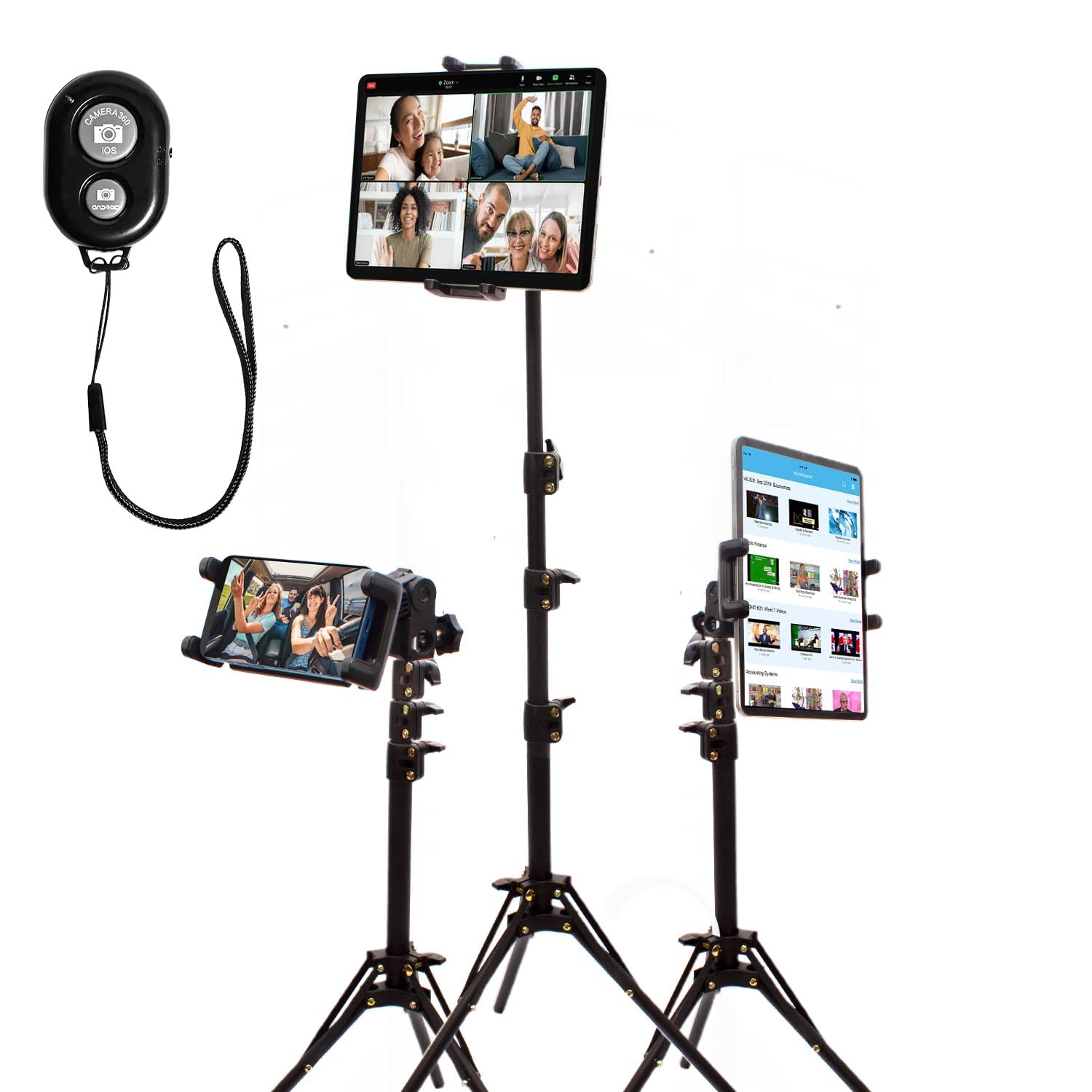 Tablet Floor Tripod, Cell Phone Floor Stand, iPad Holder Stand with Adjustable Height and 360° Rotating Tripod iPad Mount for iPad Mini Pro 12.9/9.7/11, Air, iPhone, 4.7-13" Tablet Cell Phones