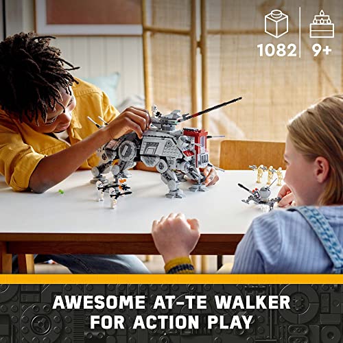 LEGO Star Wars AT-TE Walker 75337 Poseable Toy, Revenge of The Sith Set, Gift for Kids with 3 212th Clone Troopers, Dwarf Spider & Battle Droid Figures