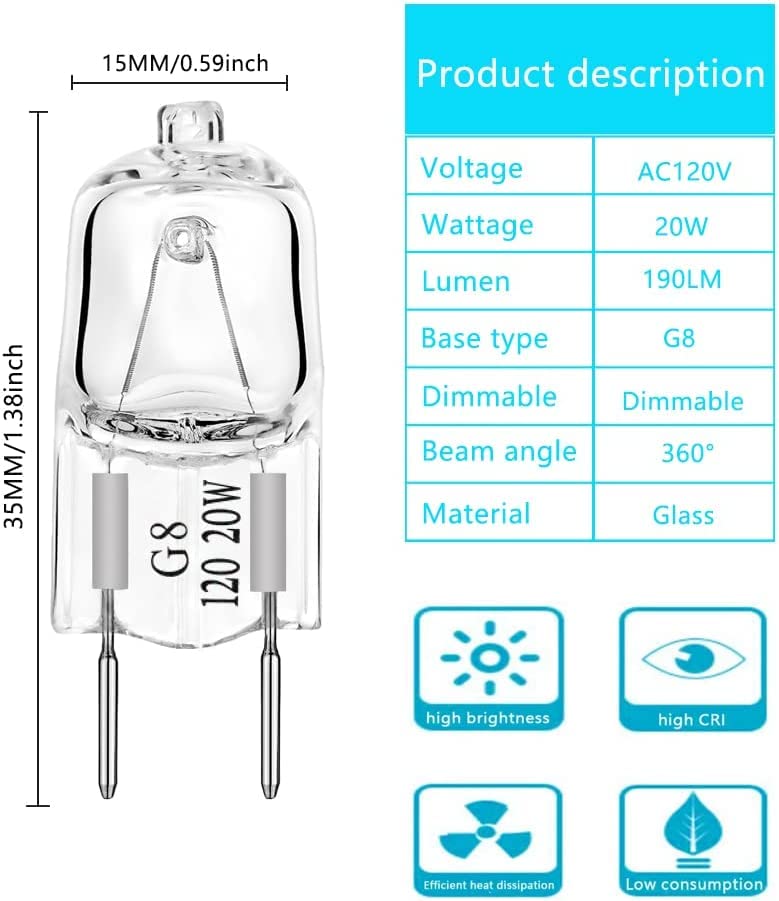 LSE Lighting Xenon 20-Watt, 120-Volt G8 Base, 3 Pack