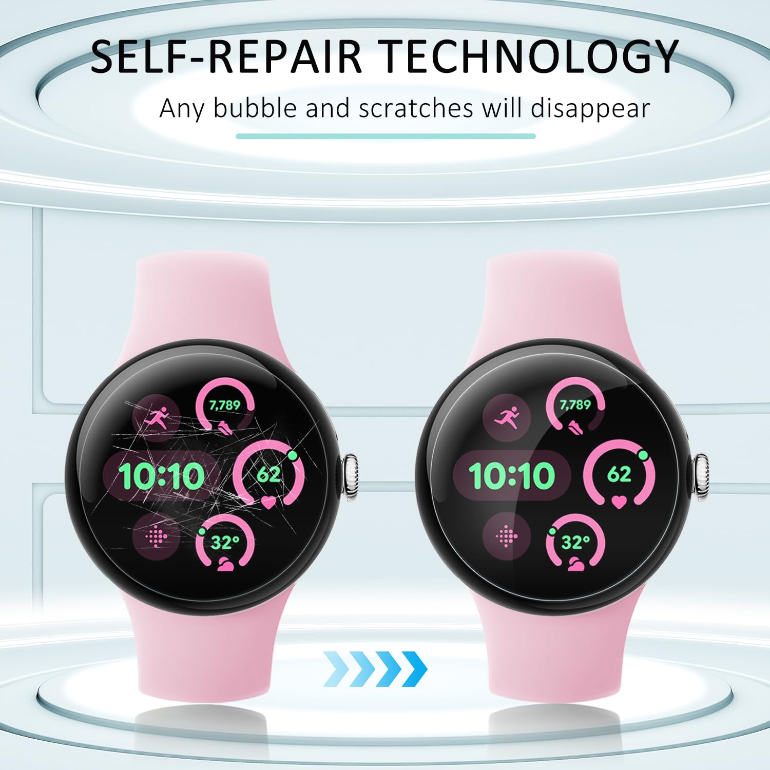 SPGUARD 6 Pack Screen Protector for Pixel Watch 45mm (2024), Self-Healing Soft Film Compatible with Google Pixel Watch 45mm Screen Protector Flexible TPU Protectors Accessories