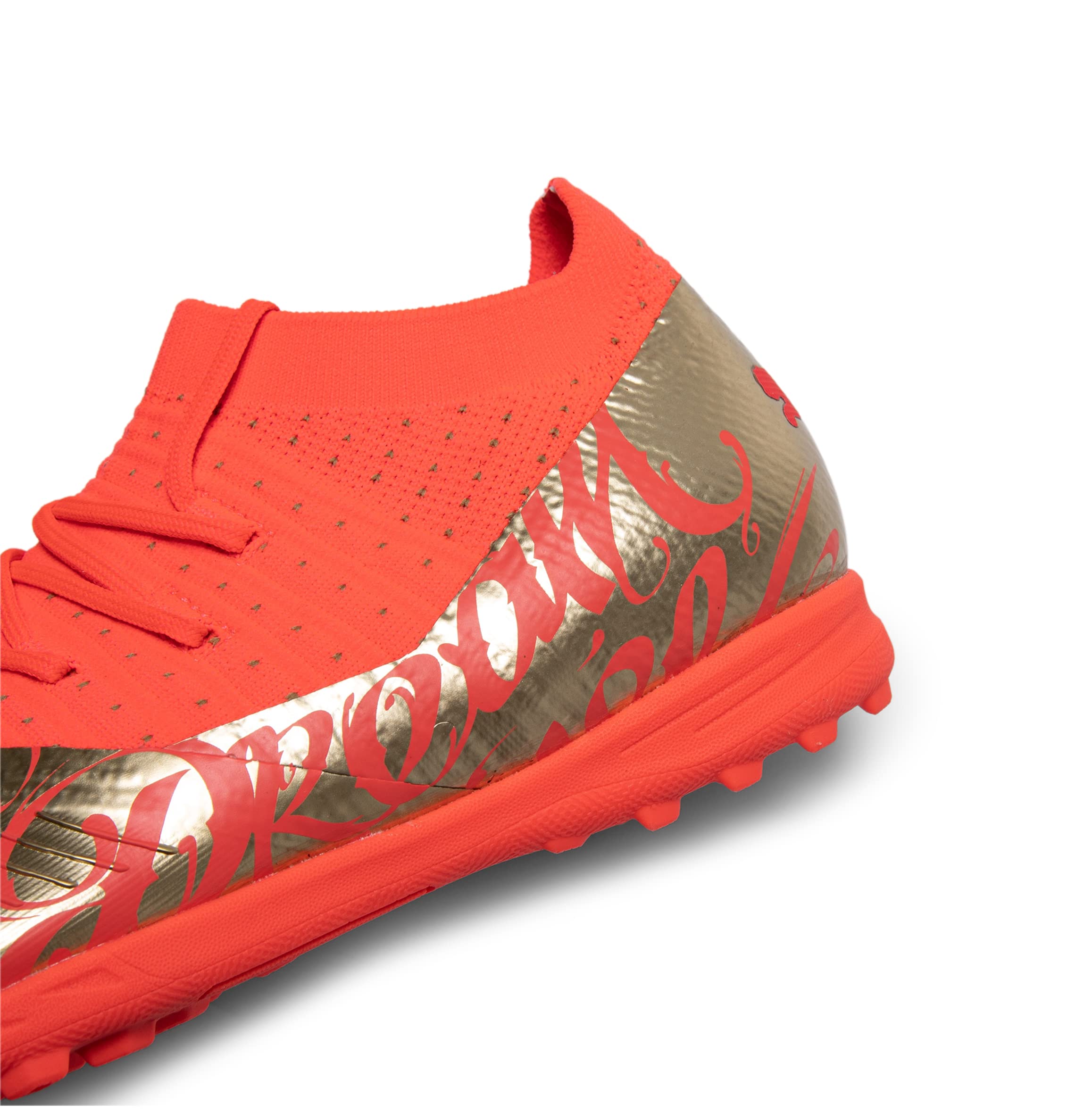 Puma Future Z 3.4 Neymar Jr. Turf Training Sneaker, Fiery Coral-Gold, 3 US Unisex Big Kid