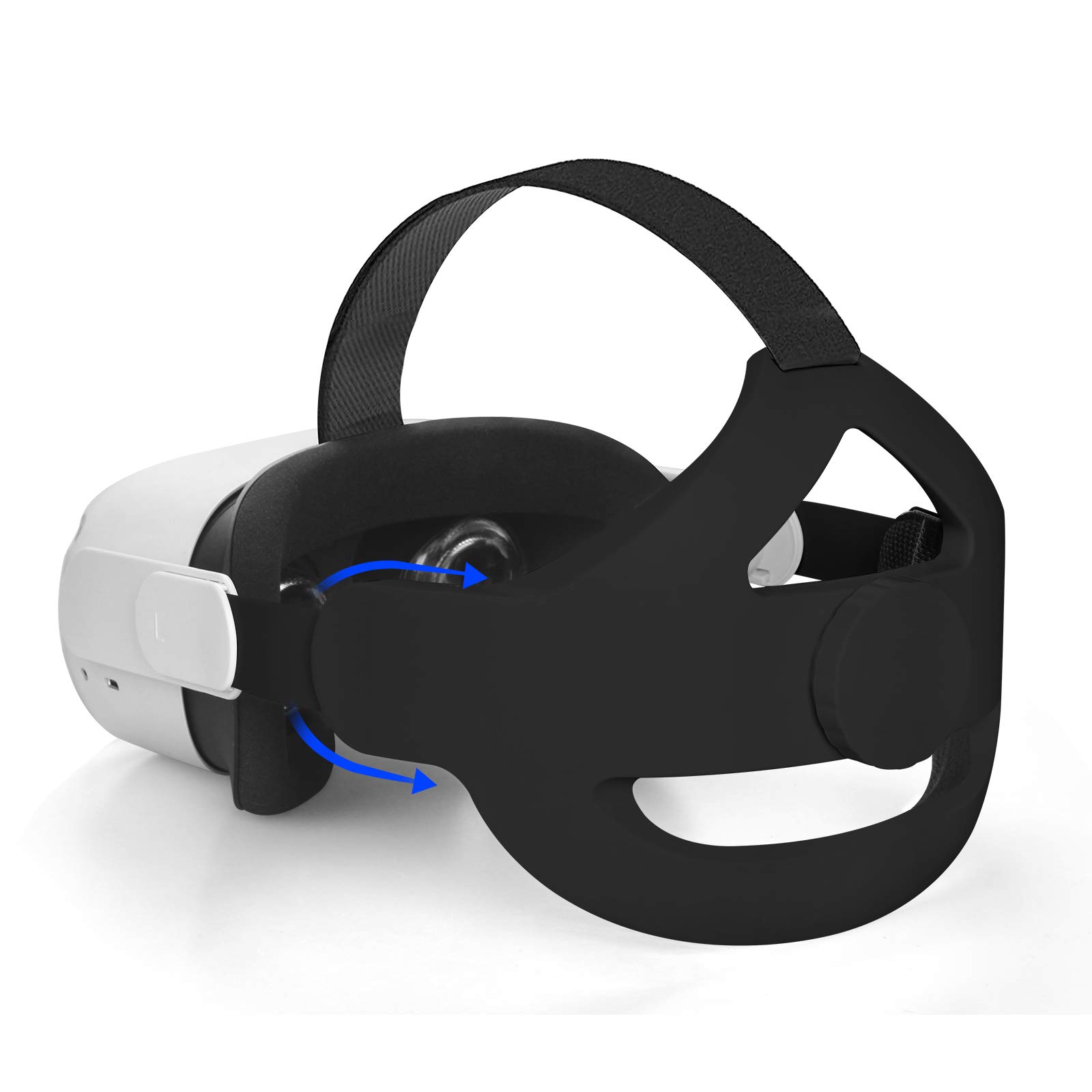 MASiKEN K6 Replacement Head Strap for Oculus Quest 2, Enhanced Support and Comfort Elite Strap Pad, Reduce Head Pressure,Optimize Wearing Experience Oculus2 Accessories (Black)