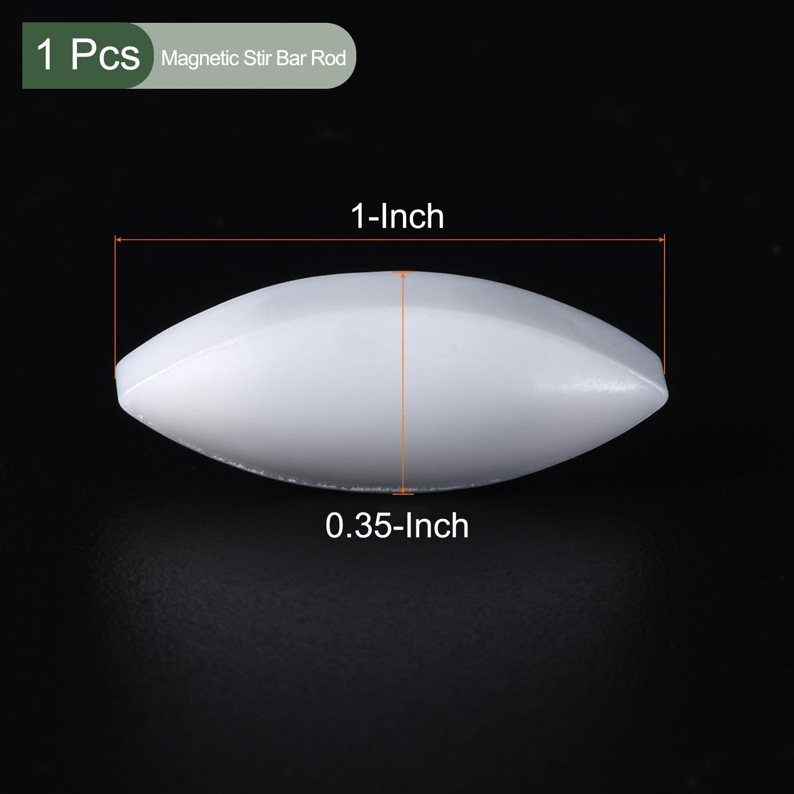 YOKIVE 1 Pcs Magnetic Stir Bar, PTFE Coated Olive Type Stirrer | Great for Lab Liquid Solution Stirring Mixing Spinning(White, 2.36 x 0.73-Inch)