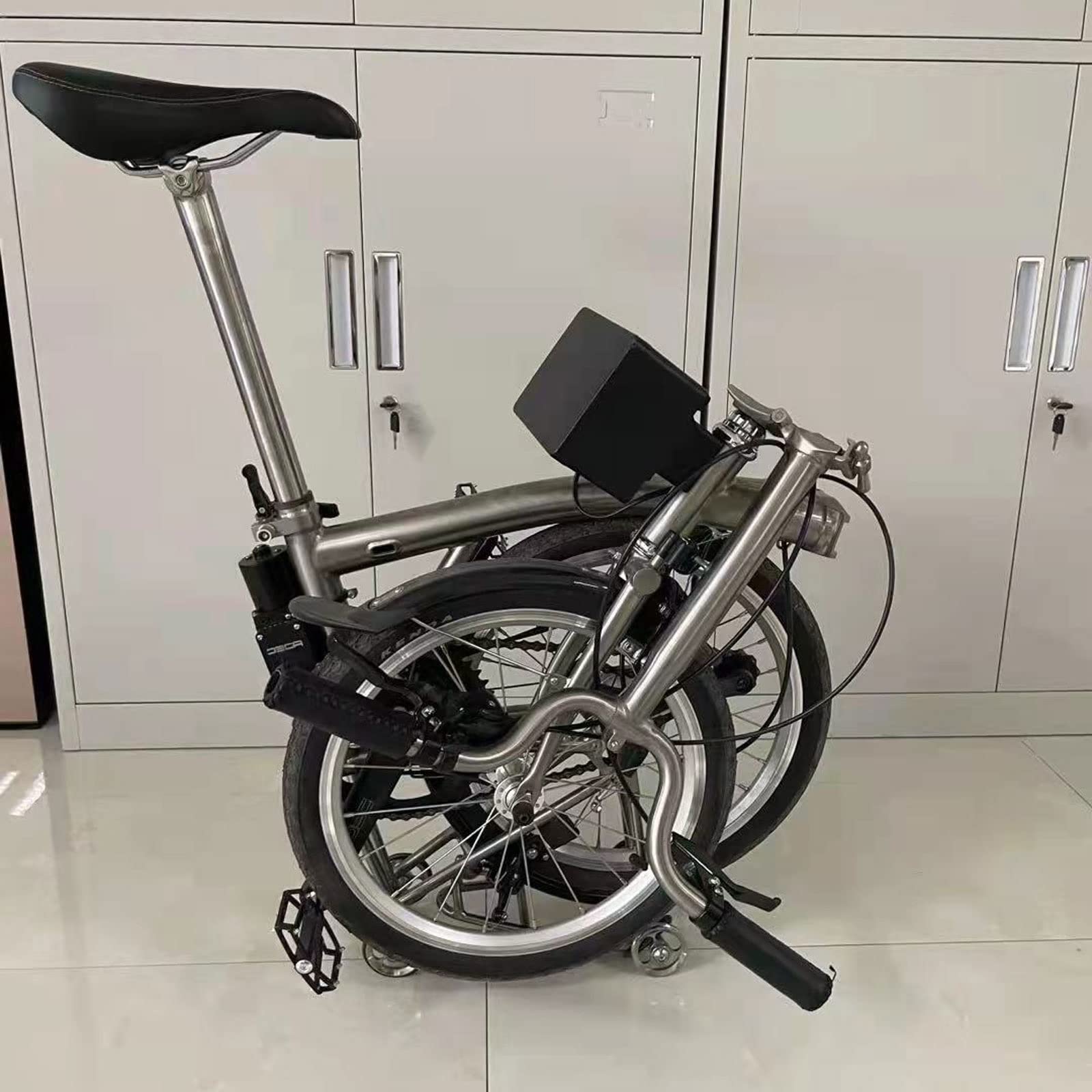 QYTECddzxc Adult Electric Bicycles Trifold Folding Titanium Electric Foldable Bike
