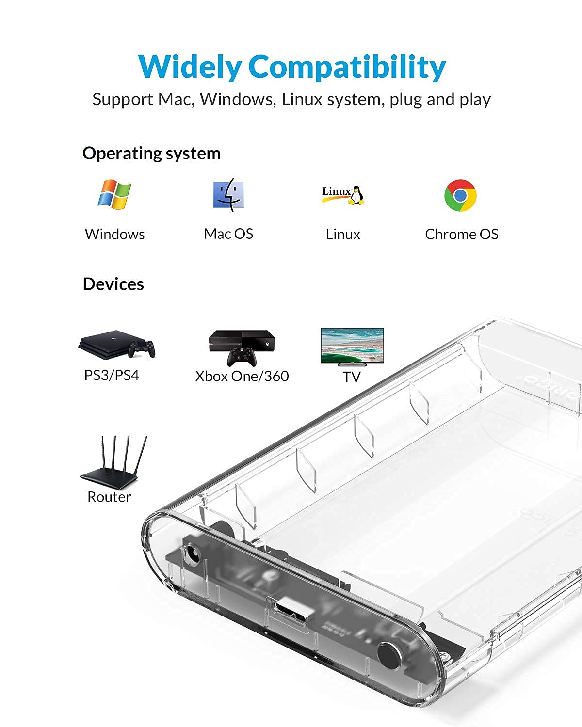 ORICO 2.5 to 3.5 Drive Adapter and 3.5inch External Hard Drive Enclosure
