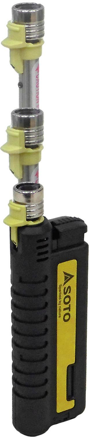 SOTO Pocket Torch - Refillable Extended Torch Lighter with Telescoping Burner Head, Electronic Ignition, Strong Wind-Resistant Butane Lighter for Candles, Grill, BBQ, Fireplaces, Camping, and more