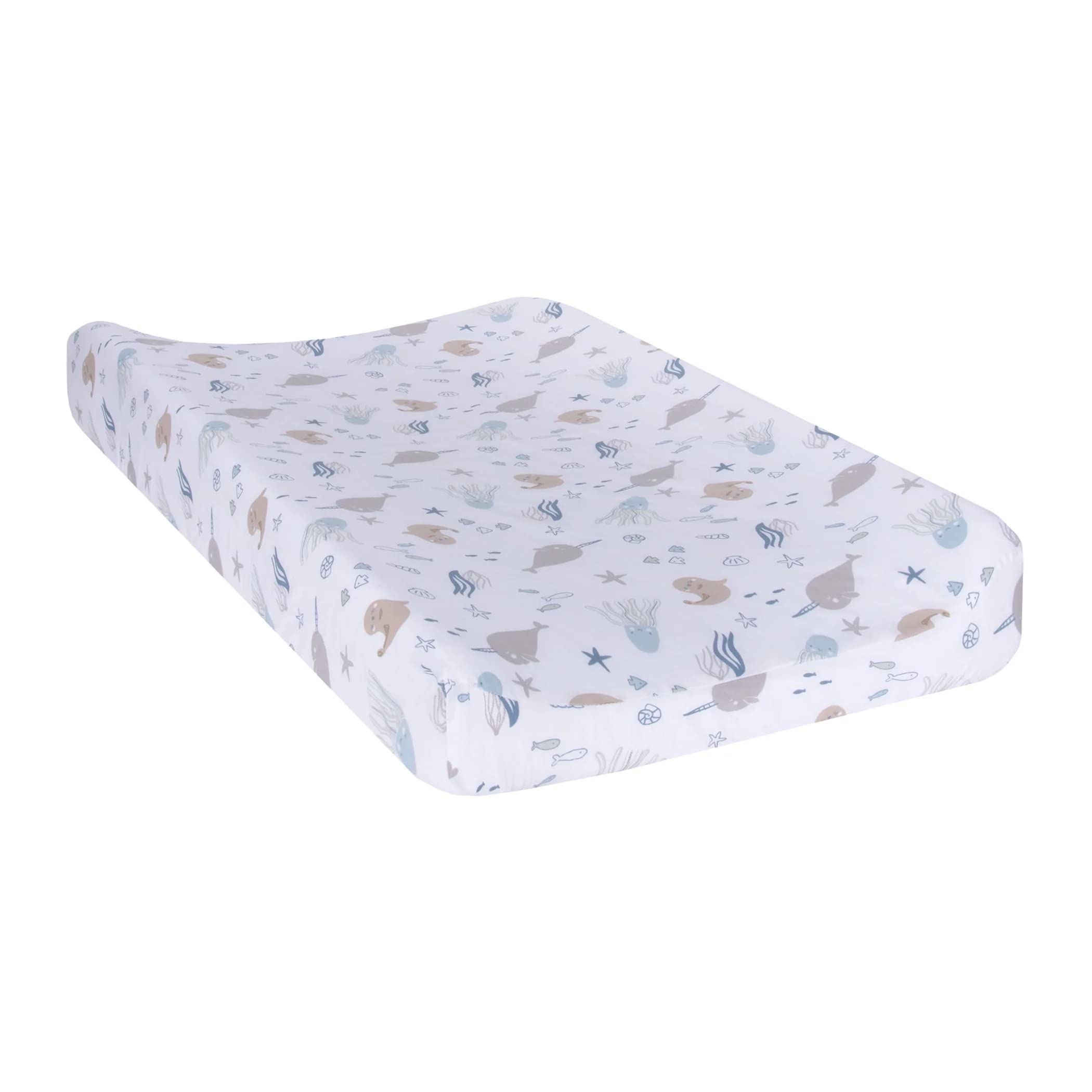 Trend Lab Sea Babies 100% Soft Cotton Percale Changing Pad Cover, Fits A Standard Changing Pads, 1 Count