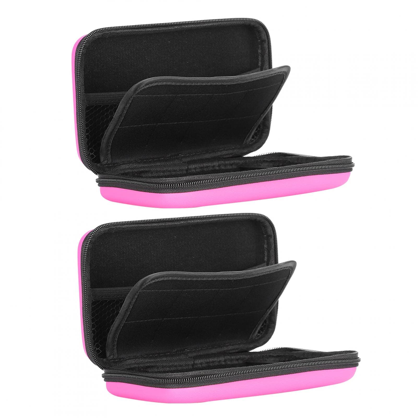 Shanrya Double‑Layer Nylon Compartments Versatility EVA Material Game Consoles Storage Bag Storage Bag for Home Office 3DS 3DS LL(Pink)